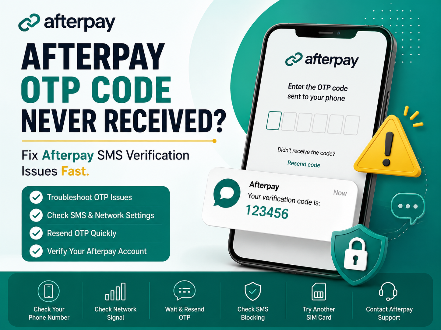 Afterpay OTP Code Never Received? Fix SMS Verification - PVAPins